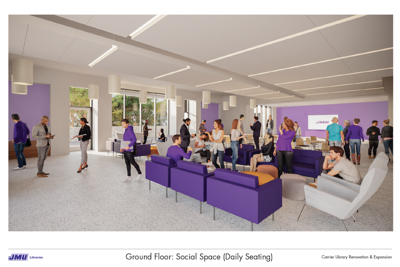 Renderings of the Future Carrier Library - JMU Libraries