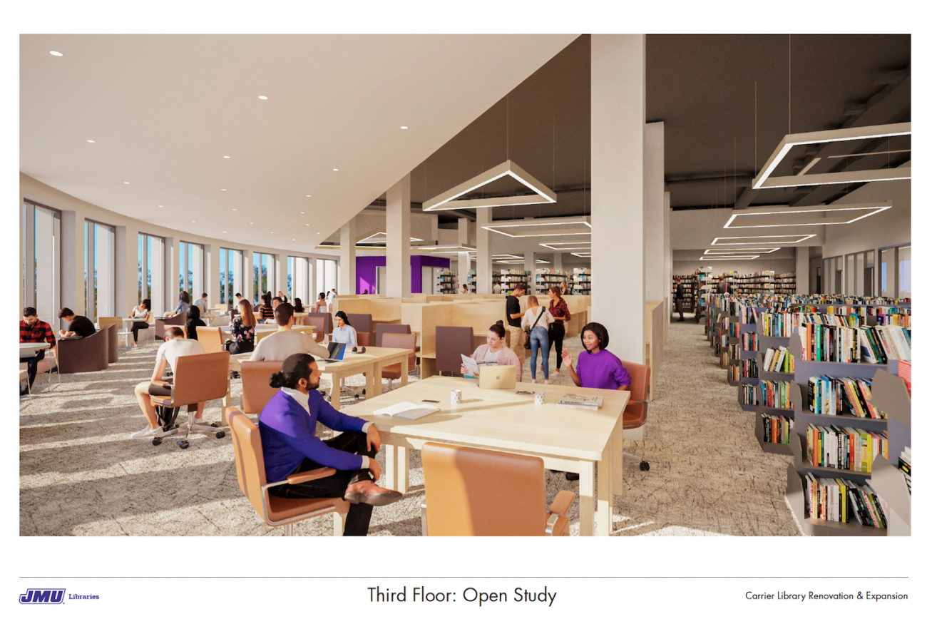 Renderings of the Future Carrier Library - JMU Libraries