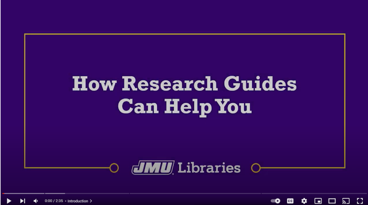 Research Guides: Choose a Subject and Start Here - JMU Libraries